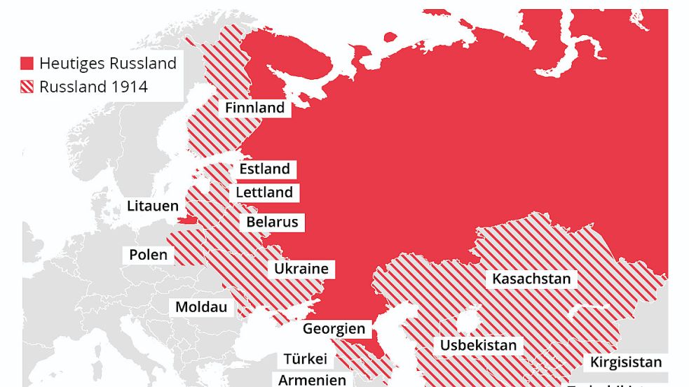Rückkehr zum russischen Großreich? Diese Karte zeigt das alte Imperium ...